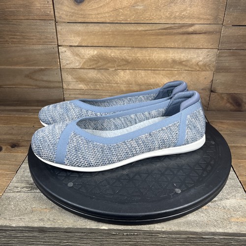 Clarks Womens Size 7 Carly Wish Blue Knit Flat Comfort Casual Slip On ...