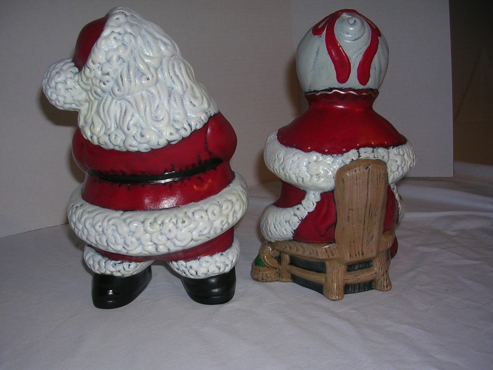 Hand Crafted Ceramic Santa & Mrs Clause statues | eBay
