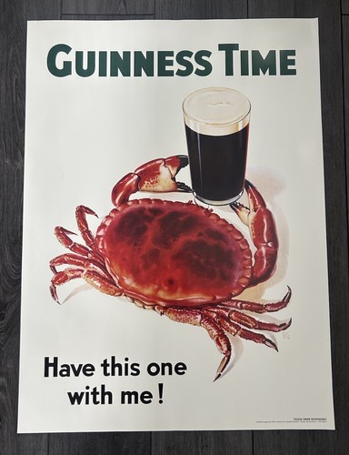 Guinness Time 2011 Irish Ireland Beer Crab Art Wall Indoor Room Poster ...