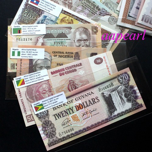 100 Different 50 Countries World Banknotes Foreign Paper Money English ...