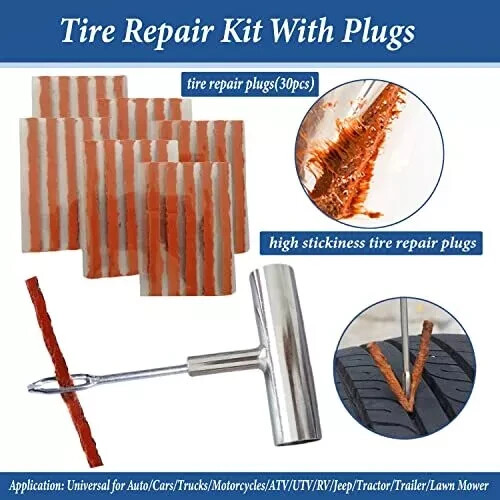 Tire Repair Kit 68pcs Heavy Duty Tire Plug Kit Universal Tire Repair ...
