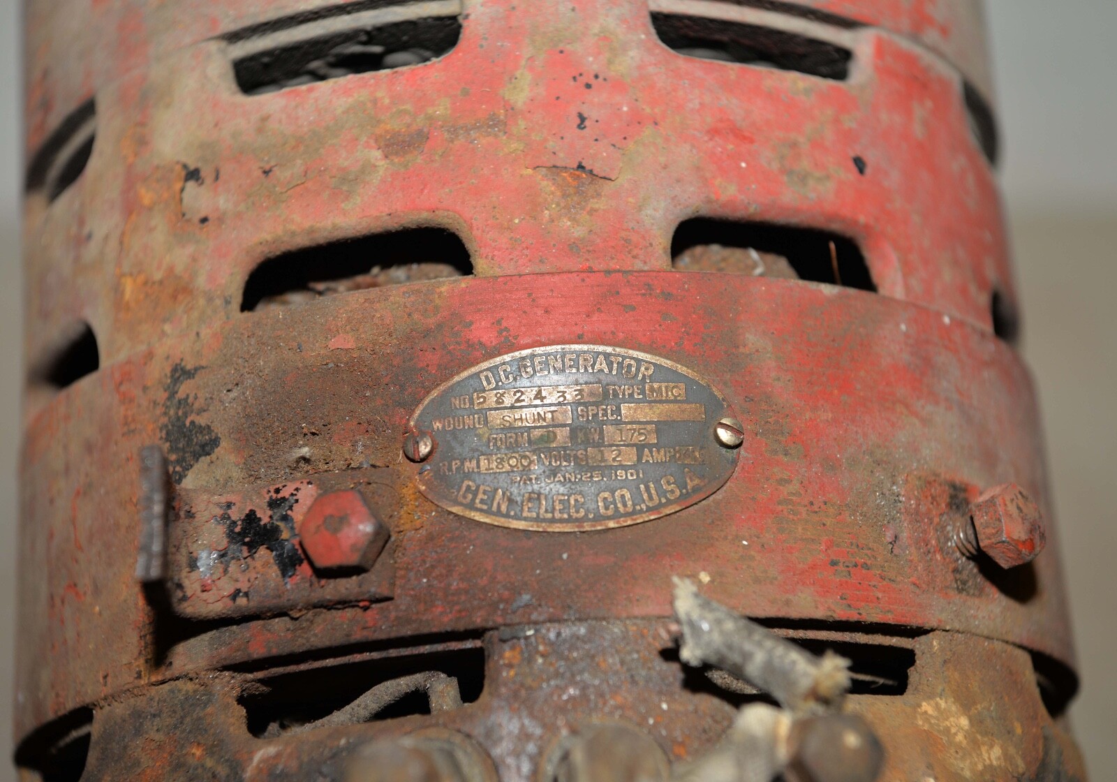 Antique General Electric GE AC motor DC generator .175 KW 12v ...