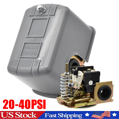 20-40 PSI Well/Water Pump Pressure Control Switch Adjustable Double ...