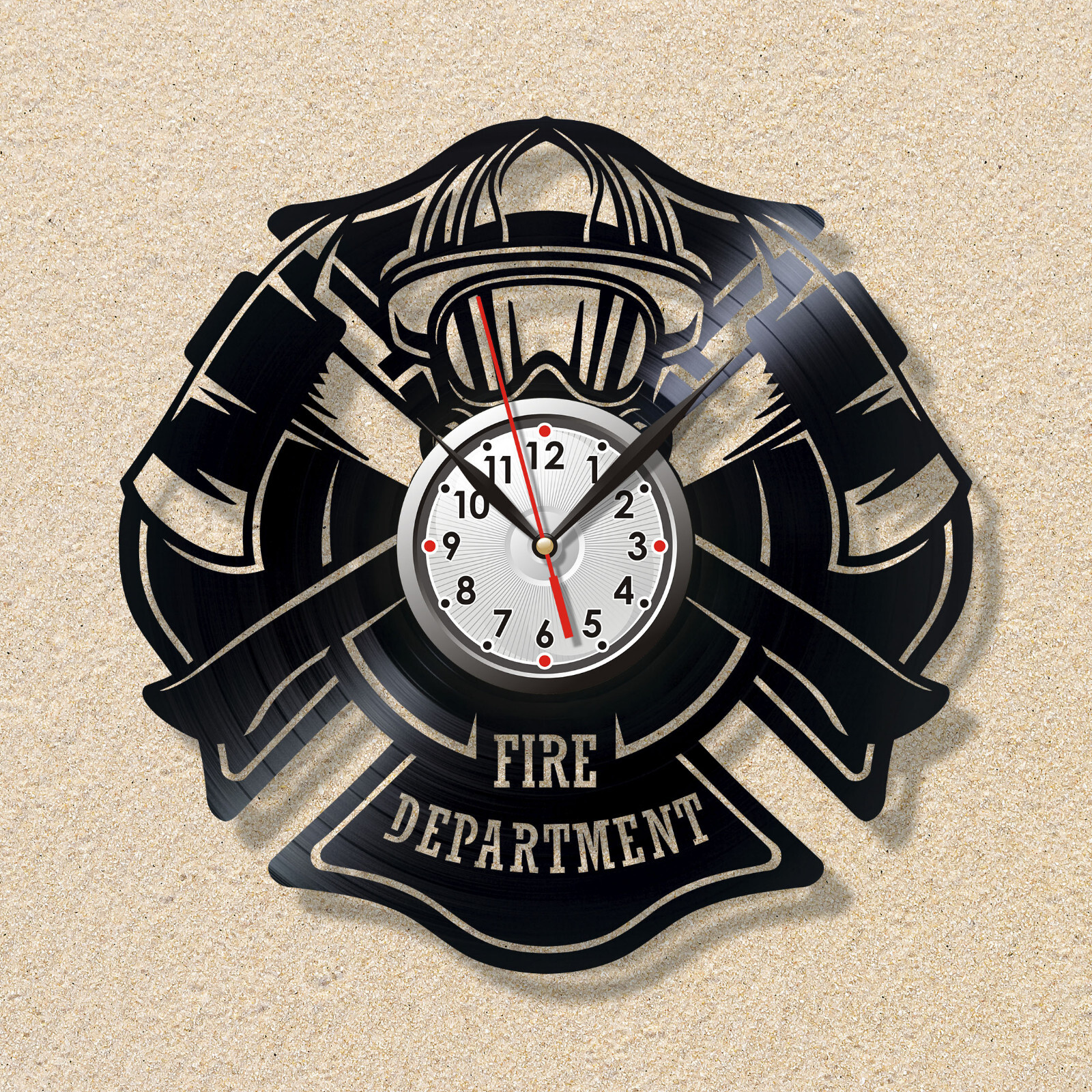 Fire Department Vinyl clock Wall clocks Record clock Wall decor Fire ...