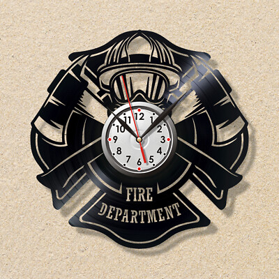 Fire Department Vinyl clock Wall clocks Record clock Wall decor Fire ...