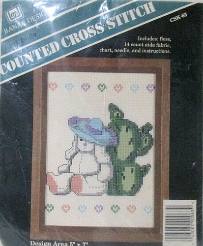 Banar Designs Easy to do Counted Cross Stitch CSK-63 Bunny & Head Stand ...