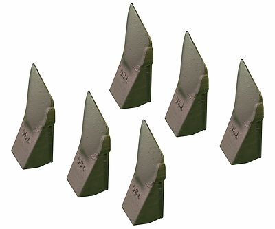 6 - Hensley Style Heavy Duty Crimp-On Tiger Rock Point Bucket Teeth ...