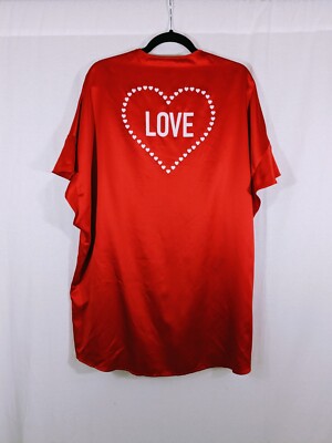 Victoria's Secret Red "Love" Heart Robe Short Sleeve OS | eBay
