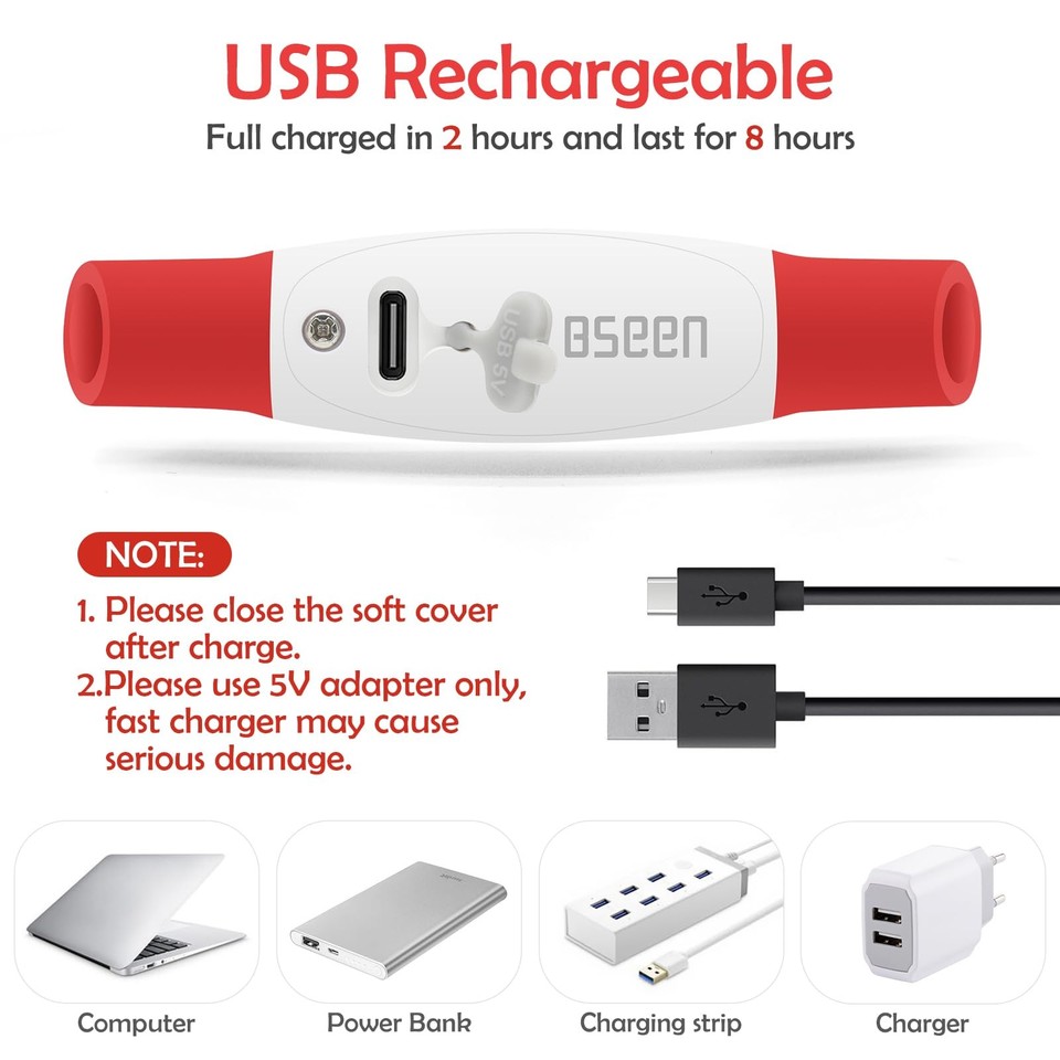 Led Dog Collar, BSEEN USB Rechargeable Flash 70cm（L,Can be cuttable ...