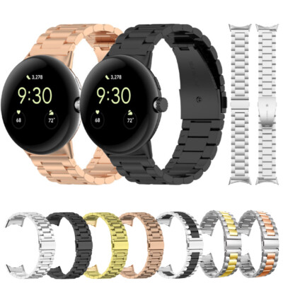 For Google Pixel Watch 3 2 1 Metal Wrist Strap Stainless Steel Link ...