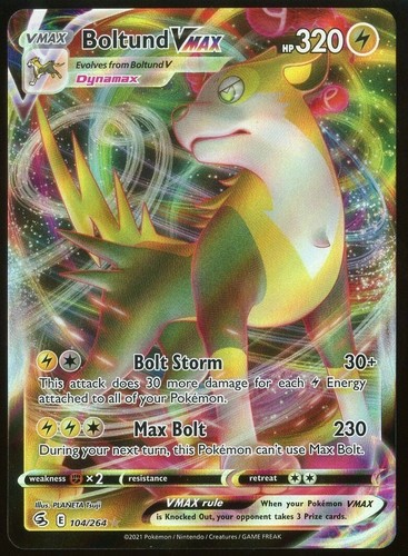 Boltund VMAX 104/264 Full Art Ultra Rare - 2021 Pokemon Fusion Strike ...
