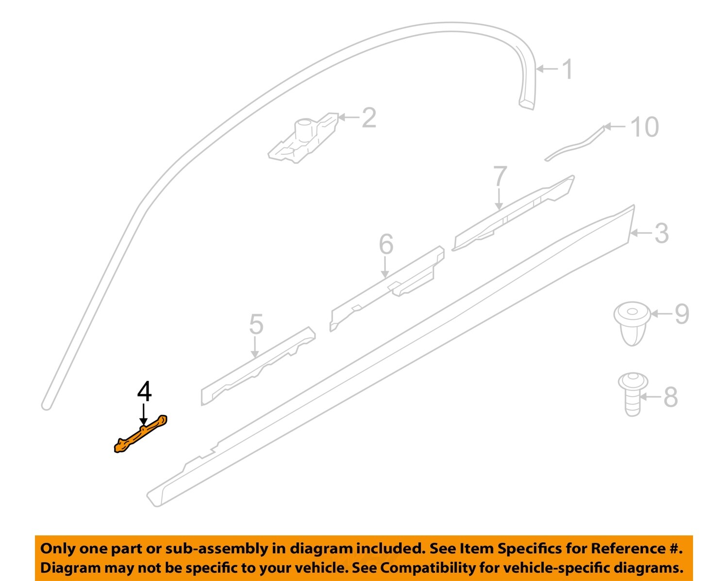 BMW 51777240873 Genuine OEM Factory Original Rocker Molding Support for ...
