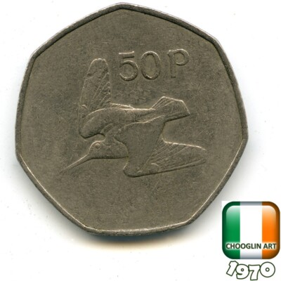 An IRISH 1970 FIFTY PENCE 50p coin, 56 Years Old! | eBay UK