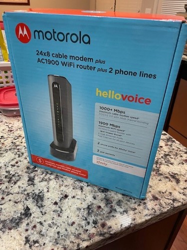Motorola MT7711 24X8 Cable Modem and AC1900 Dual Band Wi-Fi Gigabit ...