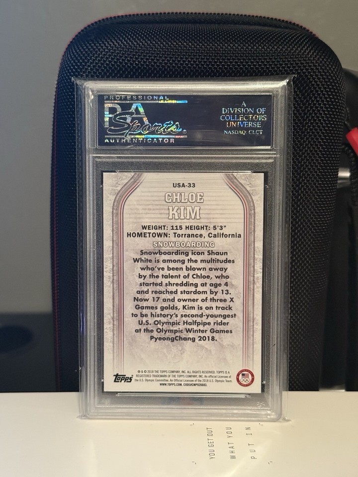 2018 Topps US Olympic Chloe Kim Rookie RC #USA-33 On Card Autograph PSA ...