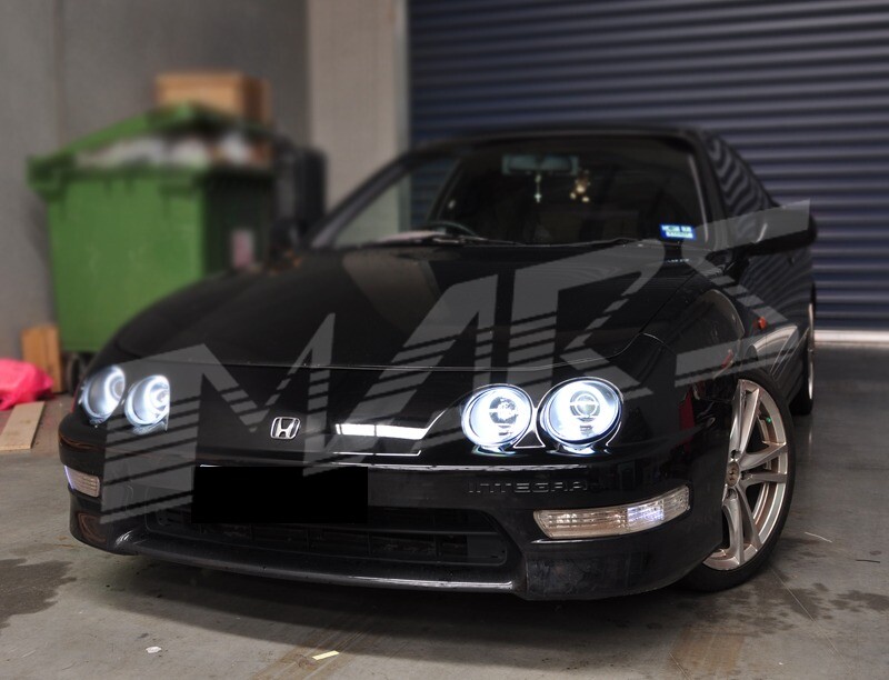 Black JDM CCFL Angel-Eye Projector Head Lights for Honda 93-97 Integra ...