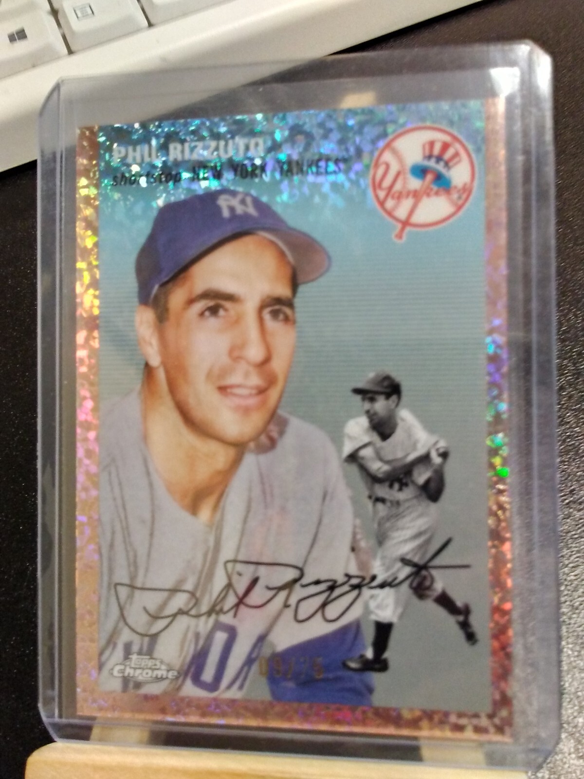 2023 Topps Chrome Platinum Phil Rizzuto Rose Gold Mini Diamonds /75 -NY ...