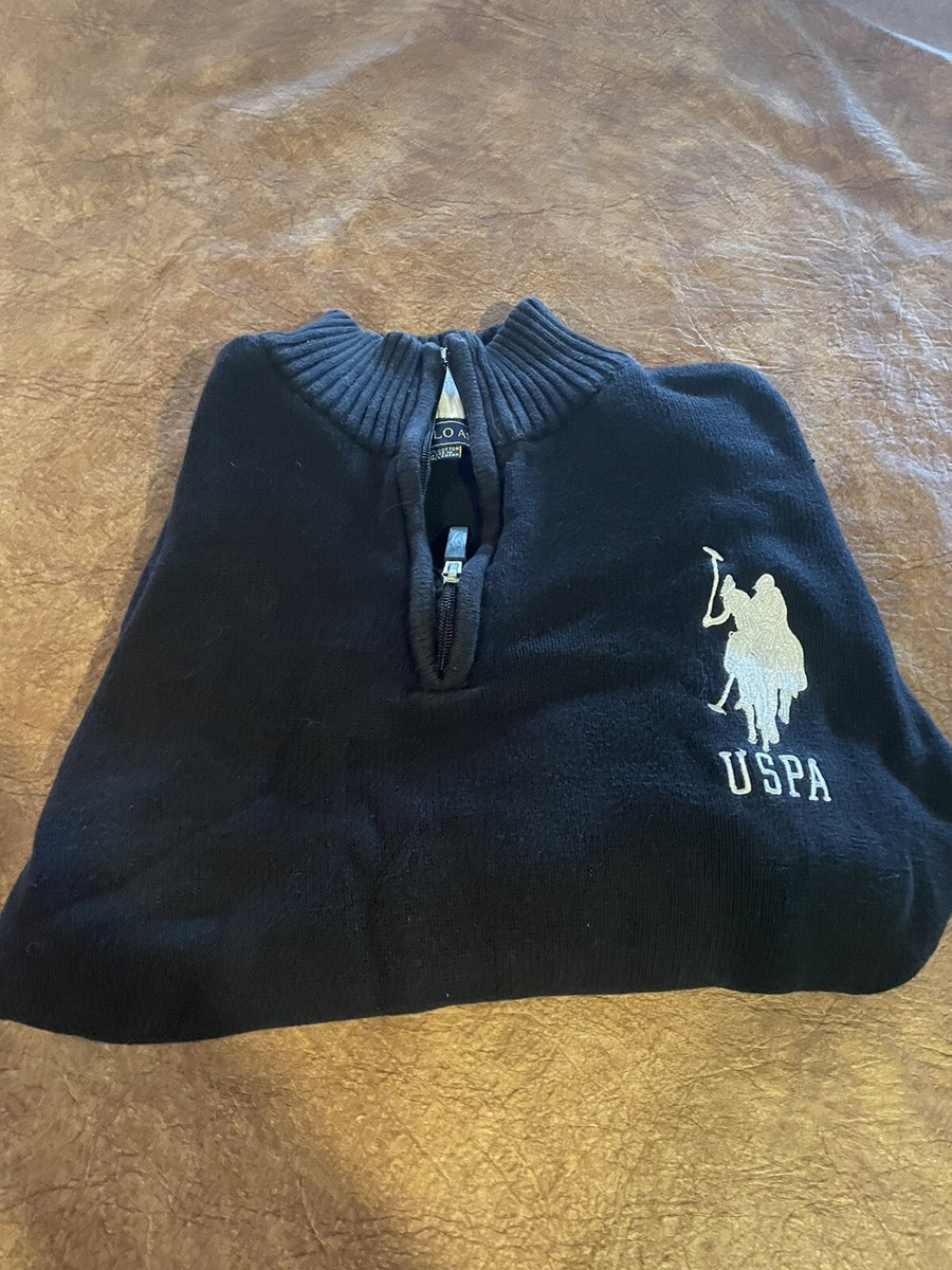 Uspa Black Sweater US U.S. Polo Assn USPA Men's Quarter Zip Sweater