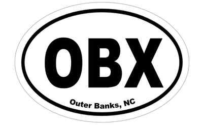 OBX Oval Decal Bumper Sticker 6" x 3.5" Outer Banks North Carolina Car ...