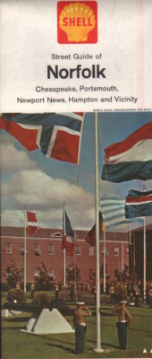 1964 Shell Road Map: Norfolk Chesapeake Portsmouth Newport News Hampton ...