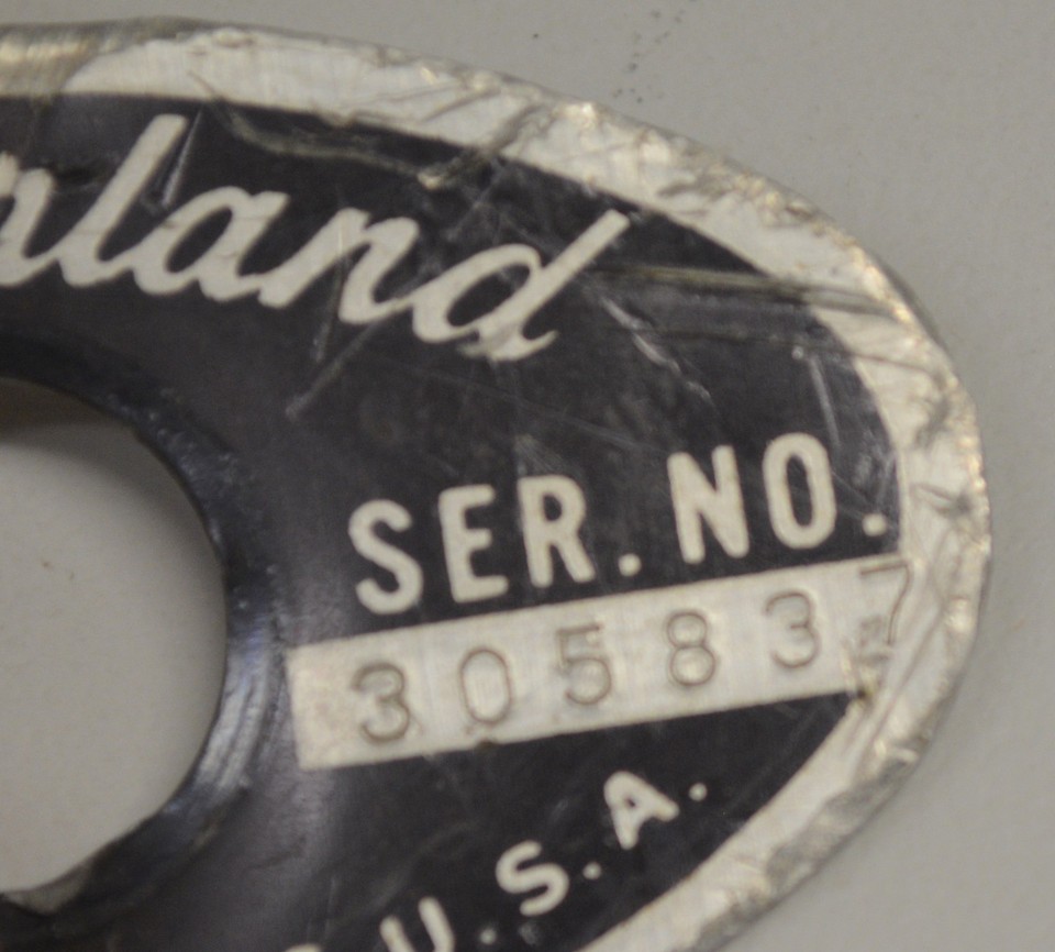 VINTAGE SLINGERLAND BLACK & SILVER OVAL DRUM BADGE W/SERIAL NUMBER ...