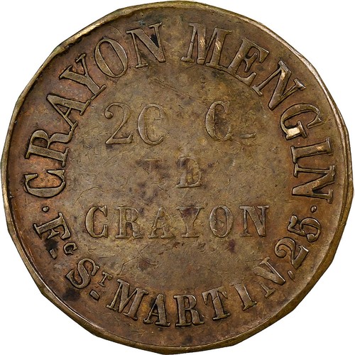 [#1503990] France, Token, Crayons Mengin, Brass, VF | eBay