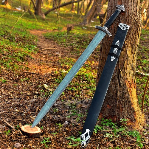 Handmade Northmen Sword 1095 Damascus Steel Medieval Viking Sword With ...