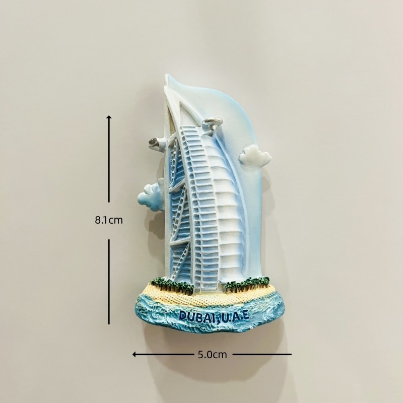 Dubai Burj Khalifa Al Arab Palm Island Desert Landmark Souvenir Fridge ...