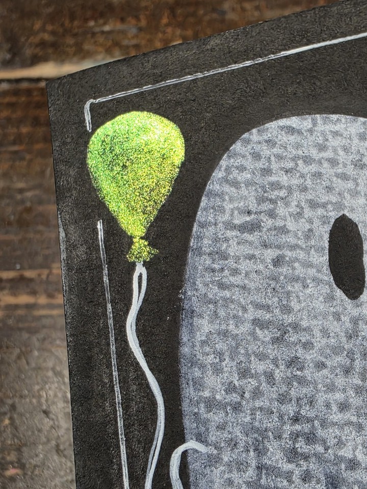 ACEO Art Card Original Hand-painted, Birthday Ghost, Sheet Ghost ...