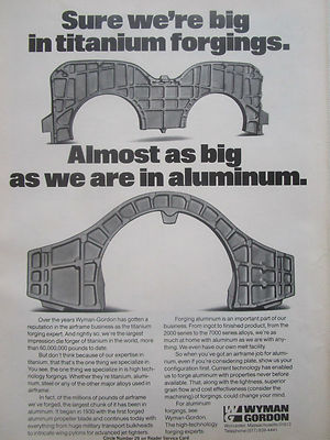 9/1976 PUB WYMAN GORDON ALUMINIUM TITANIUM AEROSPACE FORGING ORIGINAL ...
