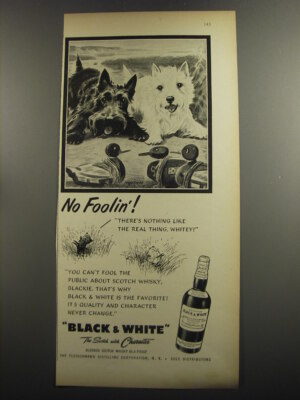 1952 Black & White Scotch Ad - No Foolin! | eBay