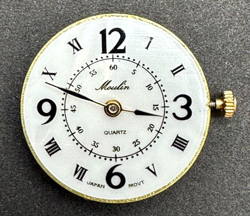 Moulin Japan Quartz Movement Hands Dial UNTESTED FOR PARTS ONLY 22-96 ...