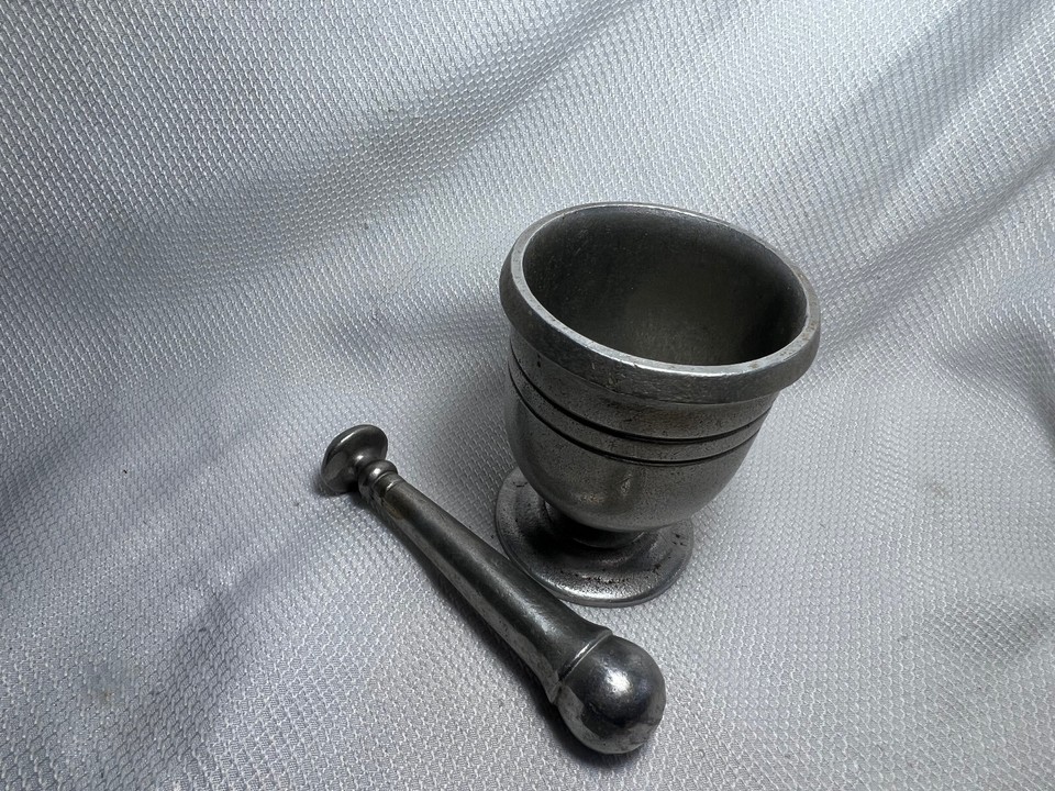 Cast Aluminum Mortar & Pestle Apothecary Pharmacy Grinder Cocktail Herb ...