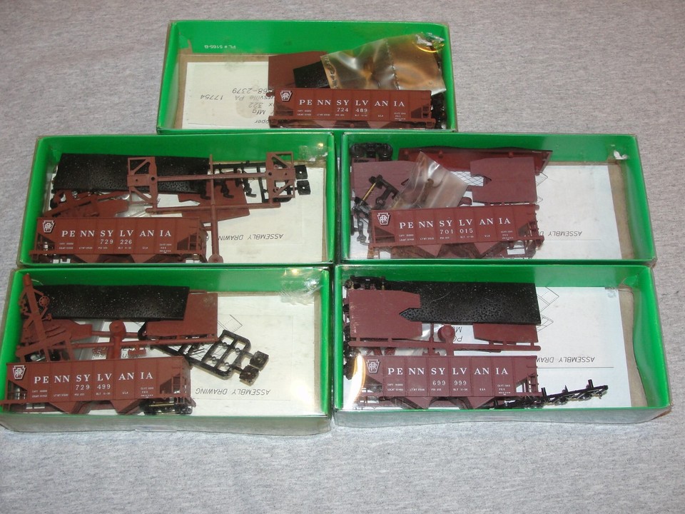 Five HO Bowser 56202 - GLa 2 Bay Hoppers- Pennsylvania – PRR kits S-1 ...