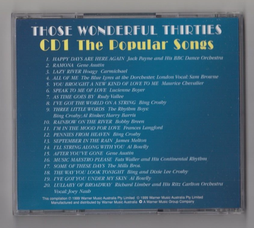 Gene Austine+Al Bowlly- Those wonderful 30s The popular songs CD -1999 ...