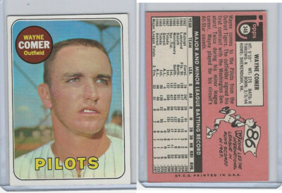 1969 Topps Baseball, #346 Wayne Comer, Seattle Pilots | eBay