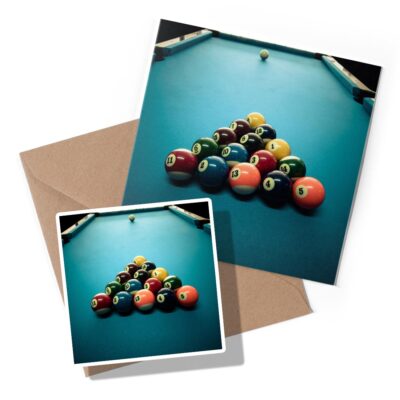 1 x Greeting Card & Sticker Set - Pool Balls Billiards Snooker Game ...