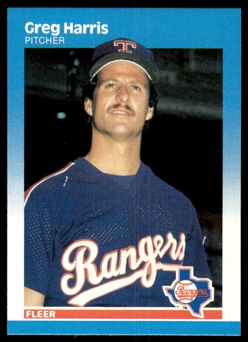 1987 Fleer Baseball Card Greg Harris Texas Rangers #126 | eBay
