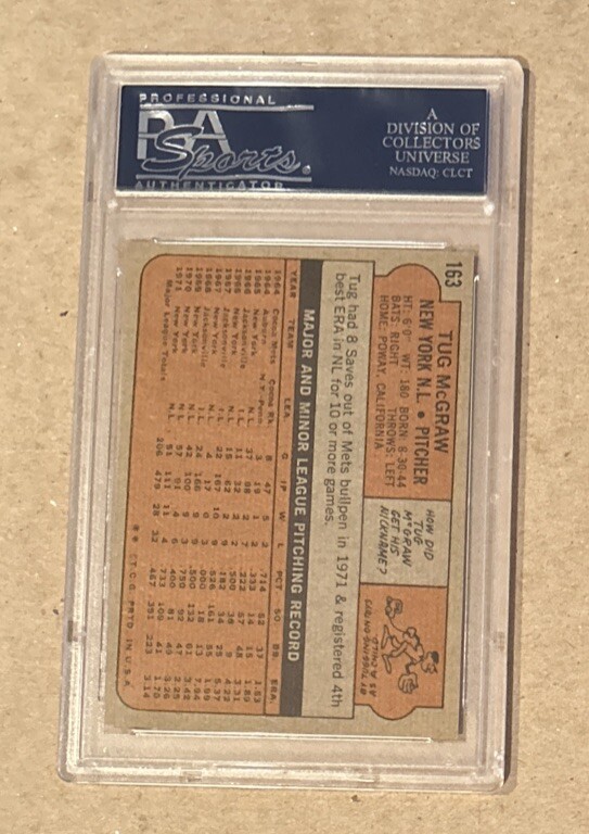 1972 Topps Baseball Tug McGraw New York Mets Card #163 PSA 7.5 | eBay