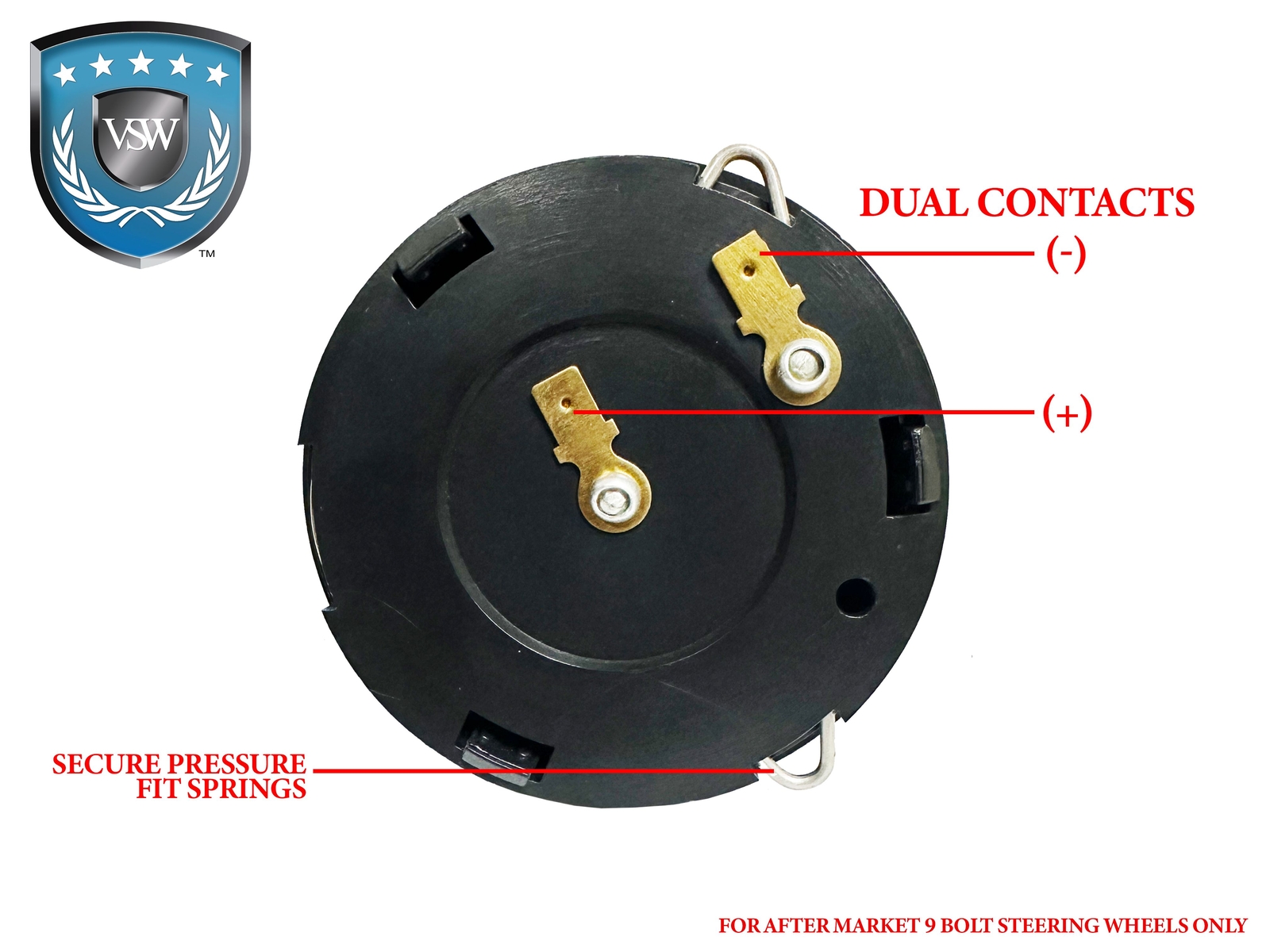 VSW 9-Bolt Standard Black Horn Button, Chevy Super Sport Red SS Emblem ...