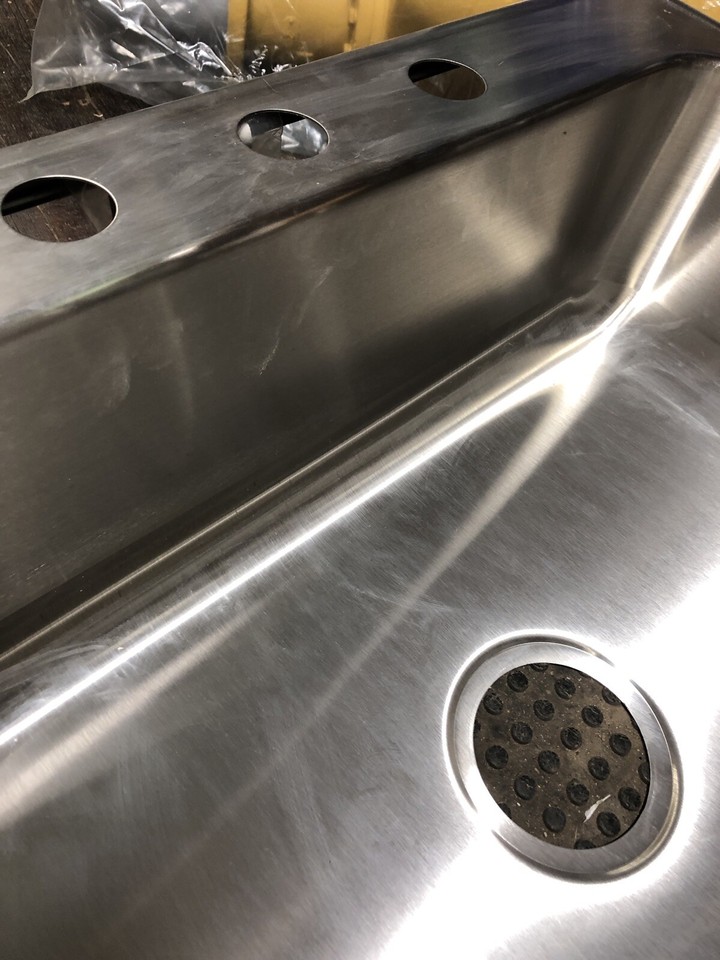 JUST MANUFACTURING SL-2125-A-GR-3 Drop-In Sink, 3 Hole, GAR1113-F100 ...