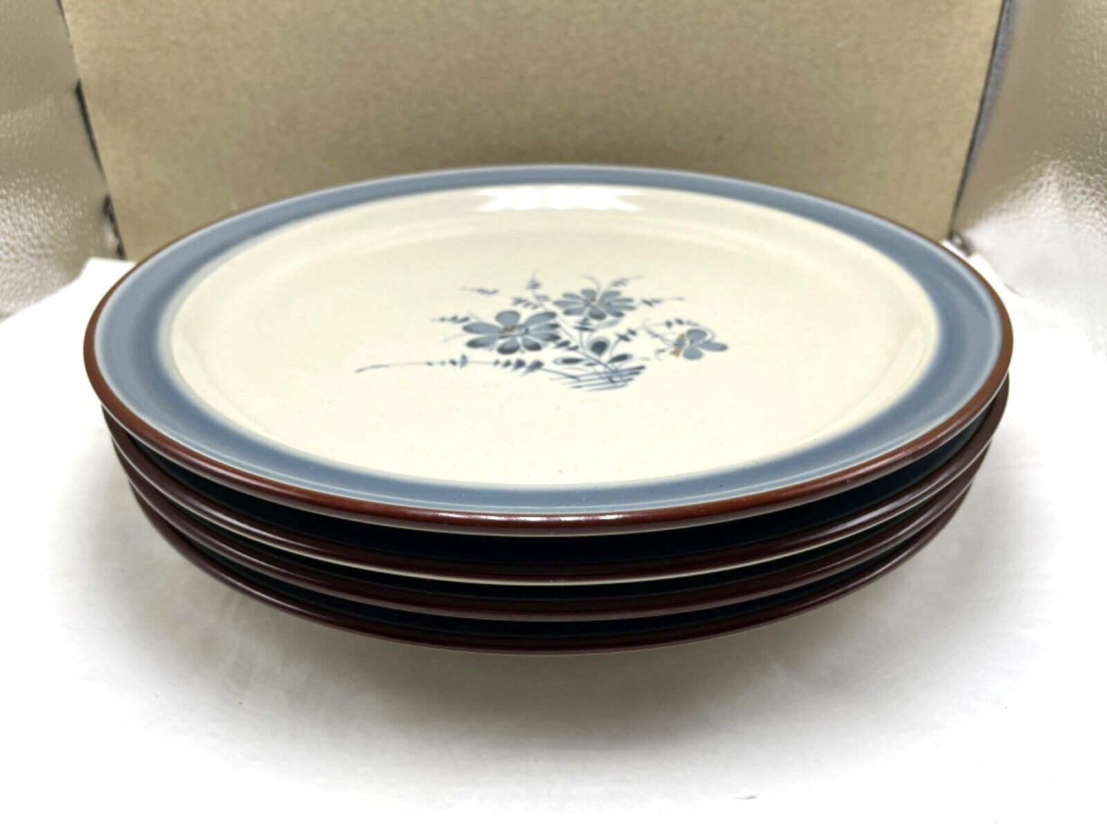 (4) Noritake Pleasure 8344 Dinner Plates, 10 1/2" Set Excellent Shape ...