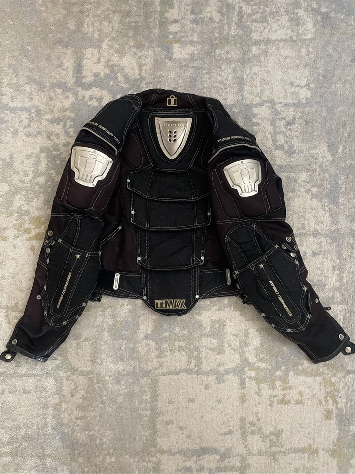 Icon Men's TIMAX Textile Motorcycle Riding Jacket | Large | Titanium ...