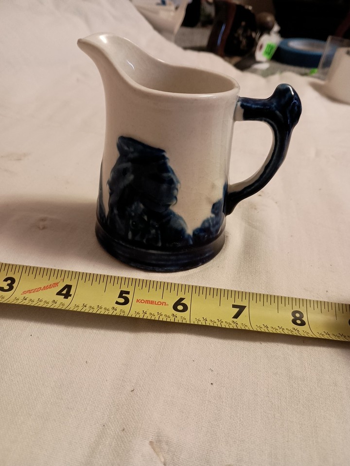 Old Sleepy Eye Monmouth Stoneware Vintage Indian Pitcher 4" Tall Gray ...