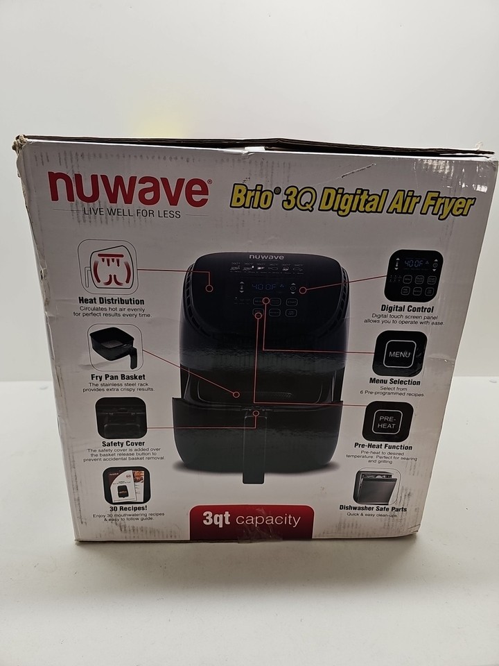 Nuwave Brio Digital Air Fryer Oven 3 Qt with One-Touch Digital Controls - New | eBay