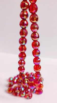 (50) Vintage NEW Raspberry Beads WEST GERMANY (8mm) AB Faceted ...