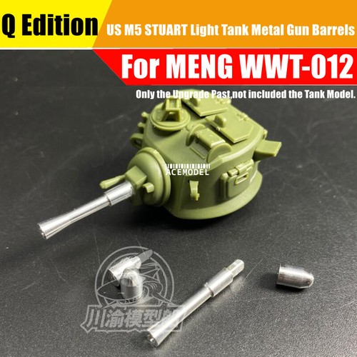 Q Edition US M5 Stuart Light Tank Metal Gun Barrel+Shells Kit for MENG ...