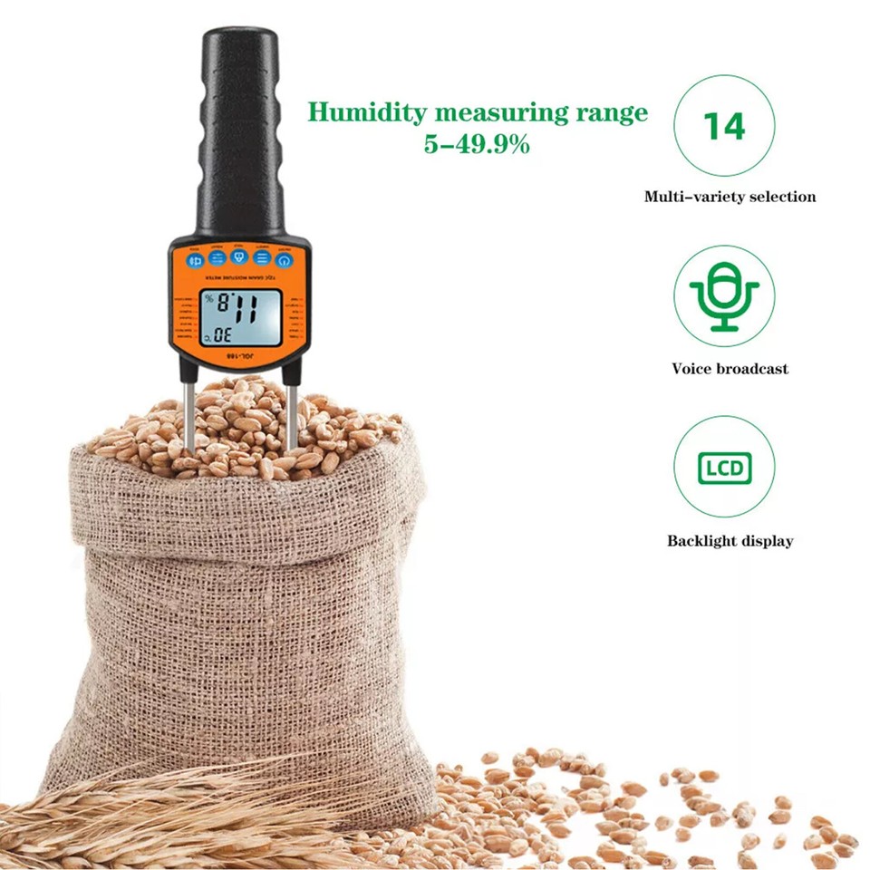Professional Hay Moisture Meter For Forage Grass Testing Fibre Humidity ...