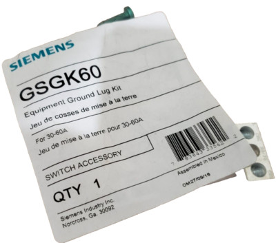 (2) SIEMENS GSGK60 Safety Switch, Ground Lug Kit 14AWG-8AWG, 2 Pole ...