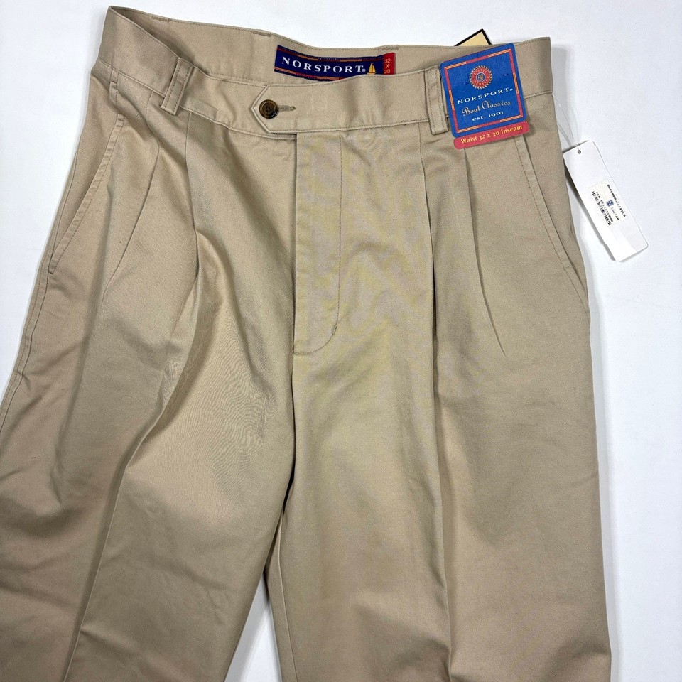 NWT VTG Lot of 2 Norsport Boat Classics Pleated Pants Yacht Rock Wear ...